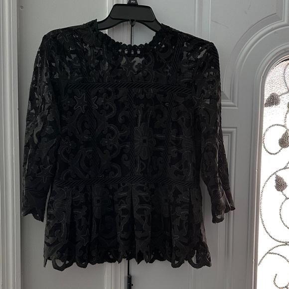 HD in Paris | Tops | Hd In Paris Black Lace Blouse | Poshmark